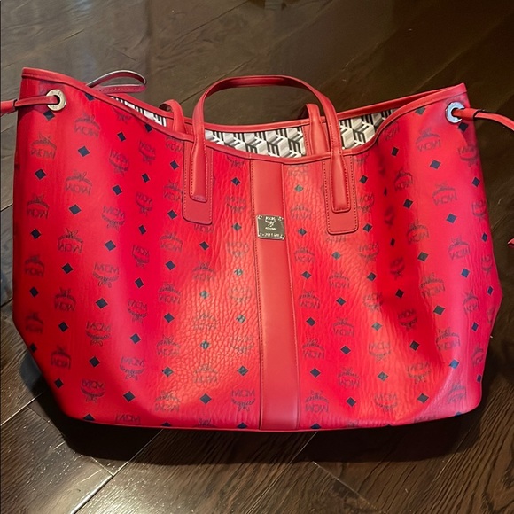 MCM | Bags | Mcm Large Scarlet Red Tote Bag | Poshmark